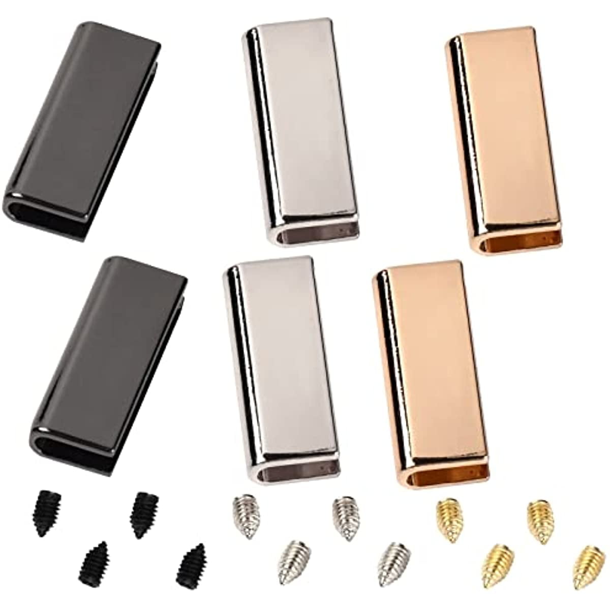 1 Box 6PCS Belt Tip with Screw Metal Belt Buckle End Tips 1 Inch ...