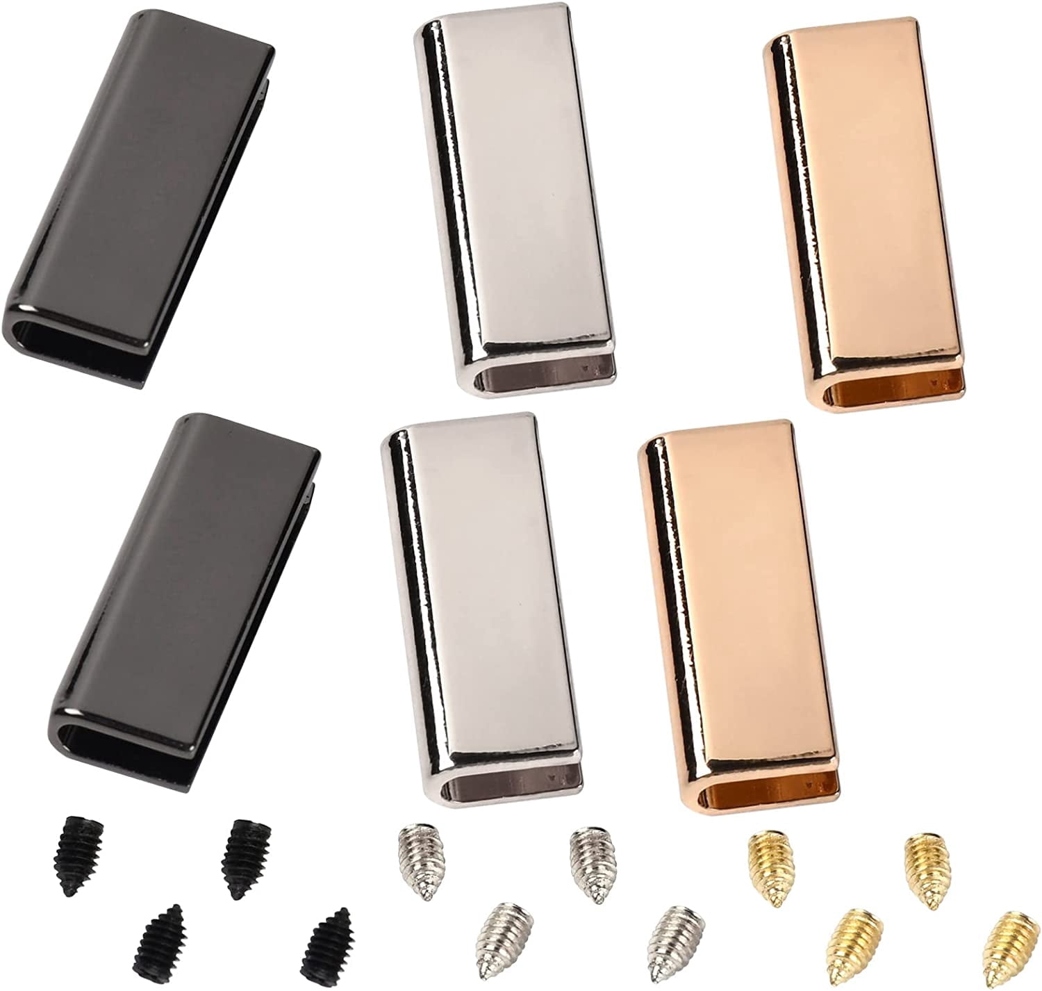 1 Box 6PCS Belt Tip with Screw Metal Belt Buckle End Tips 1 Inch ...