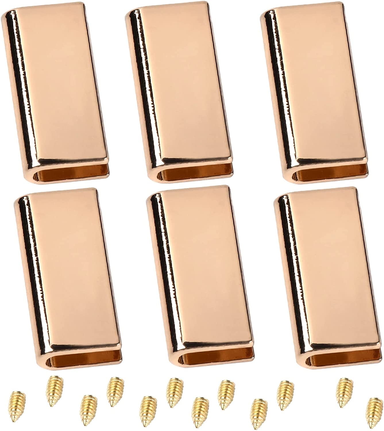 1 Box 6PCS Gold Belt Tip with Screw Metal Belt Buckle End Tips 1 Inch ...
