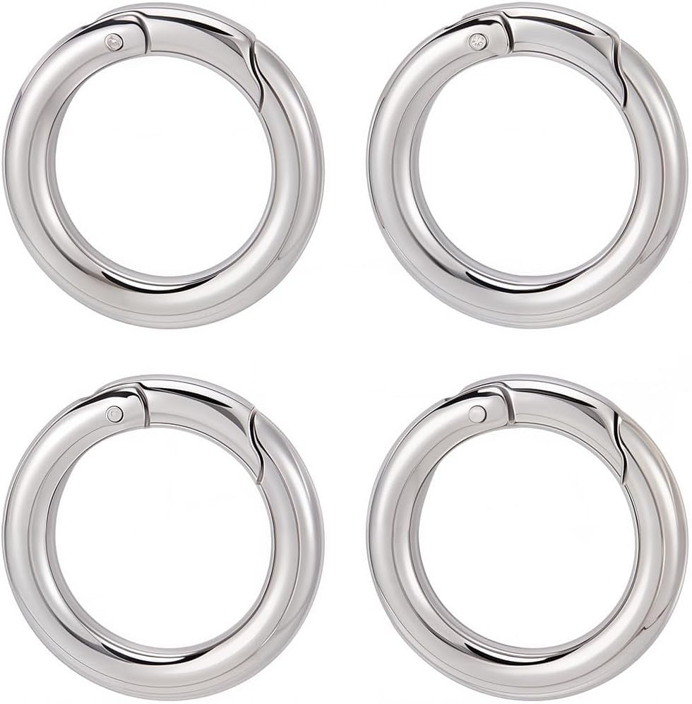 1 Box 6Pcs 24mm Trigger Metal Spring O Rings Round Carabiner Clip ...