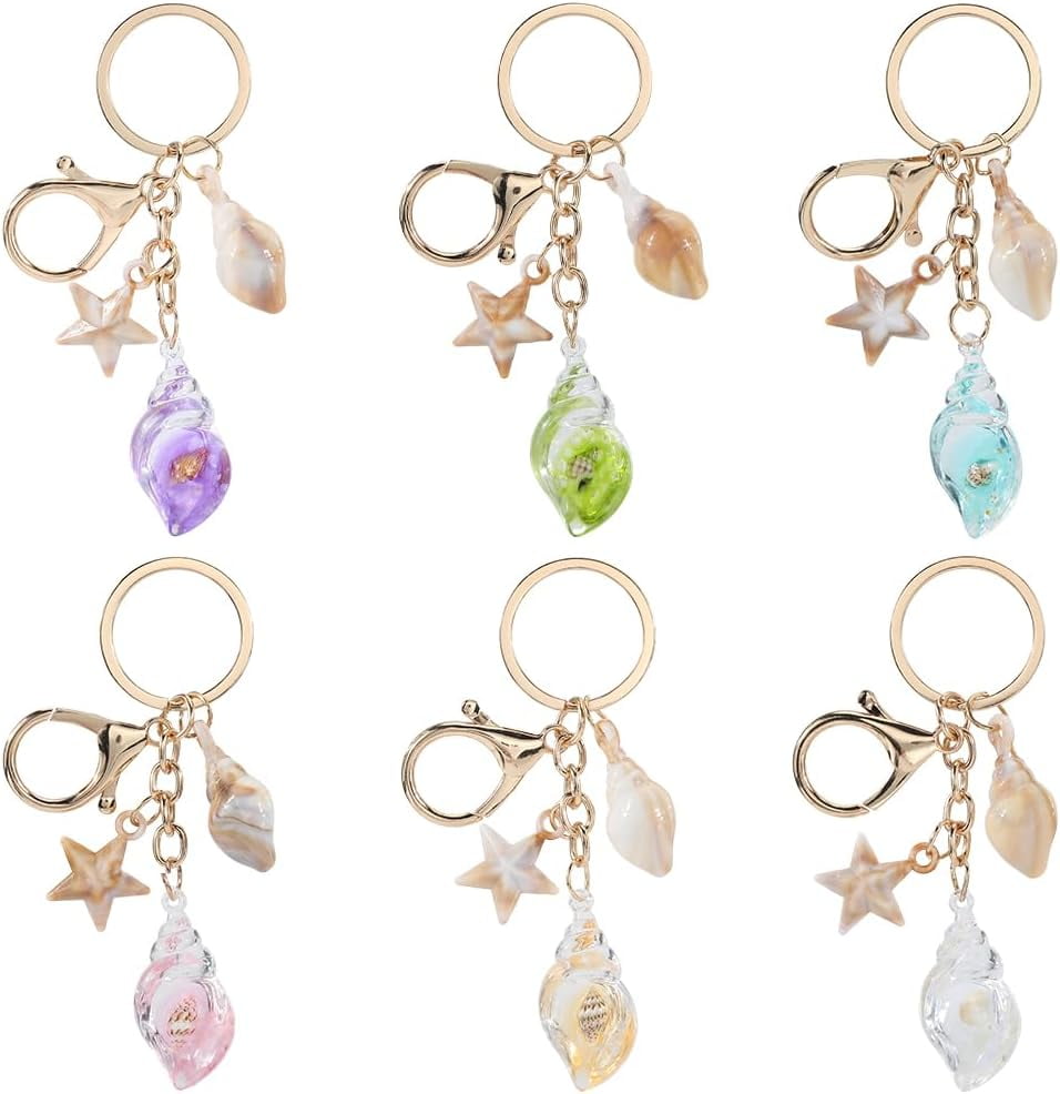 1 Box 6Pcs 6 Colors Ocean Keychains Bulk Beach Themed Keychains Summer ...