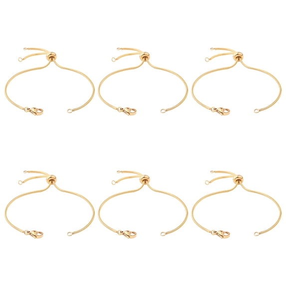 1 Box 6Pcs Brass Slider Bracelets Makings with Box Chains and Lobster ...
