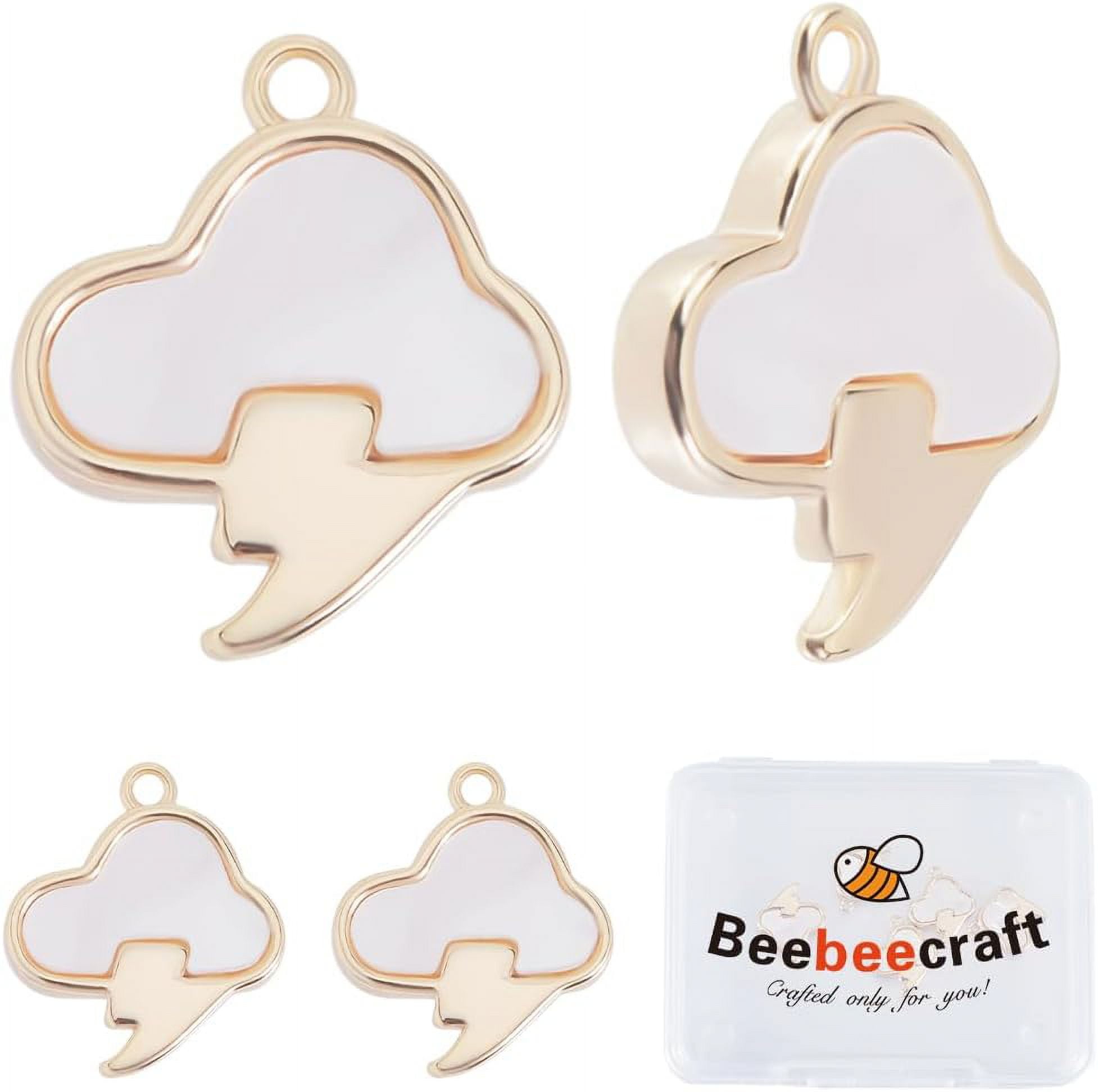 1 Box 6Pcs Cloud Charms 18K Gold Plated Brass Natural Sea Shell Charm with Loops for DIY Craft ...