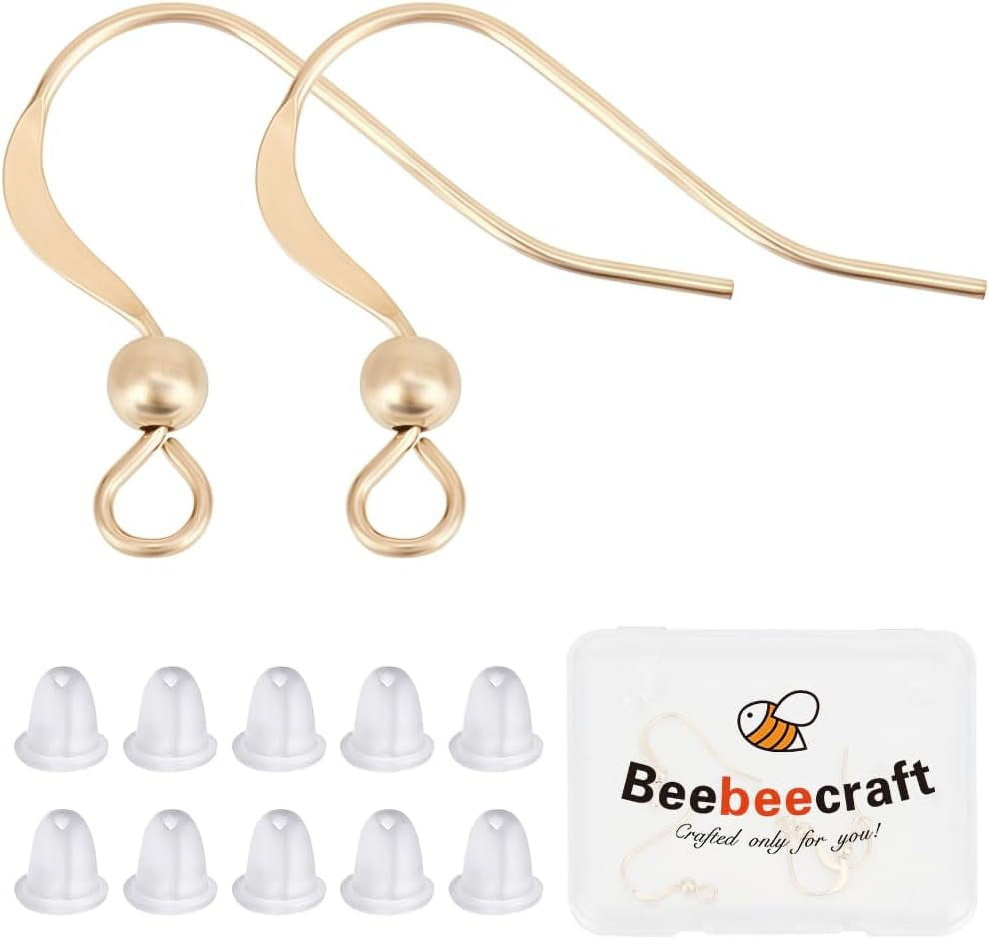 1 Box 6Pcs Fish Hook Earring Wires 14K Gold Filled Brass Ear Wires with ...