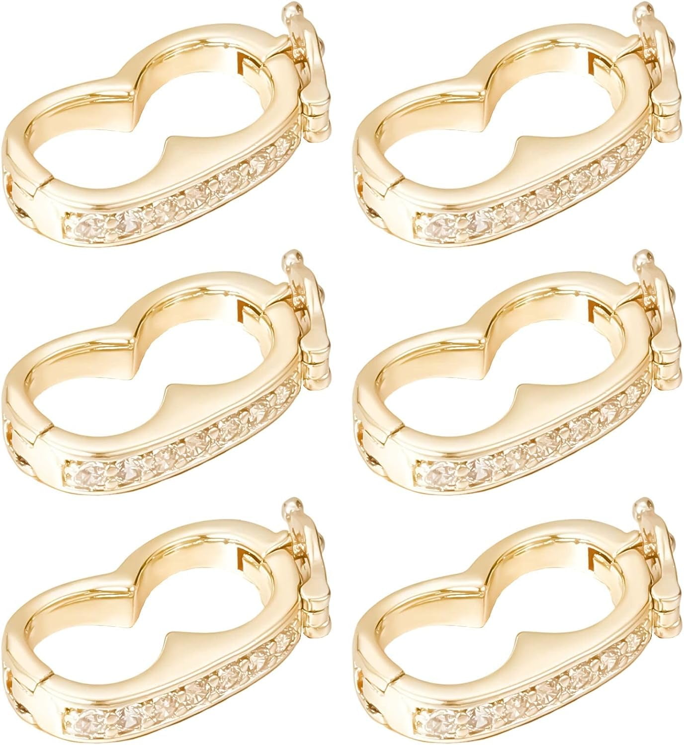 1 Box 6Pcs Shortener Enhancer Clasp Necklace Shortener Clasp Gold Gemstone Pearl Necklace ...