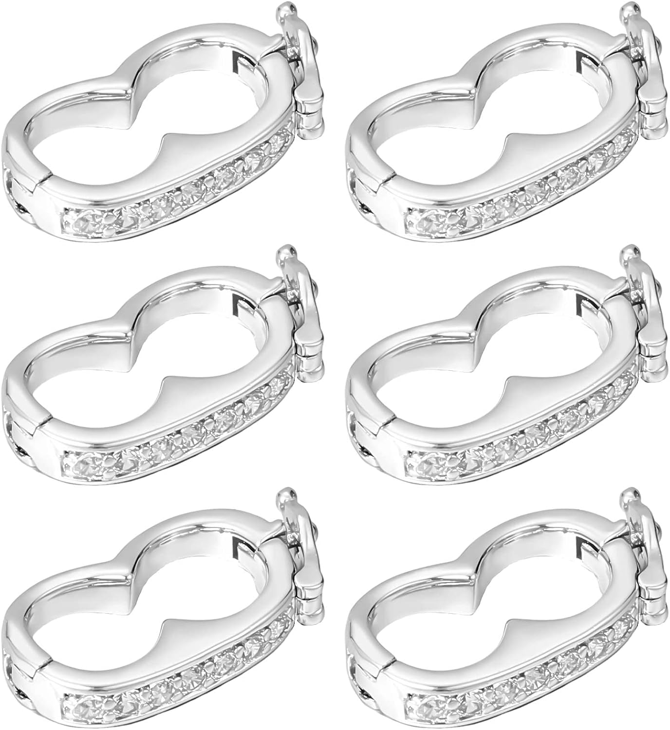 1 Box 6Pcs Shortener Enhancer Clasp Necklace Shortener Clasp Pearl ...