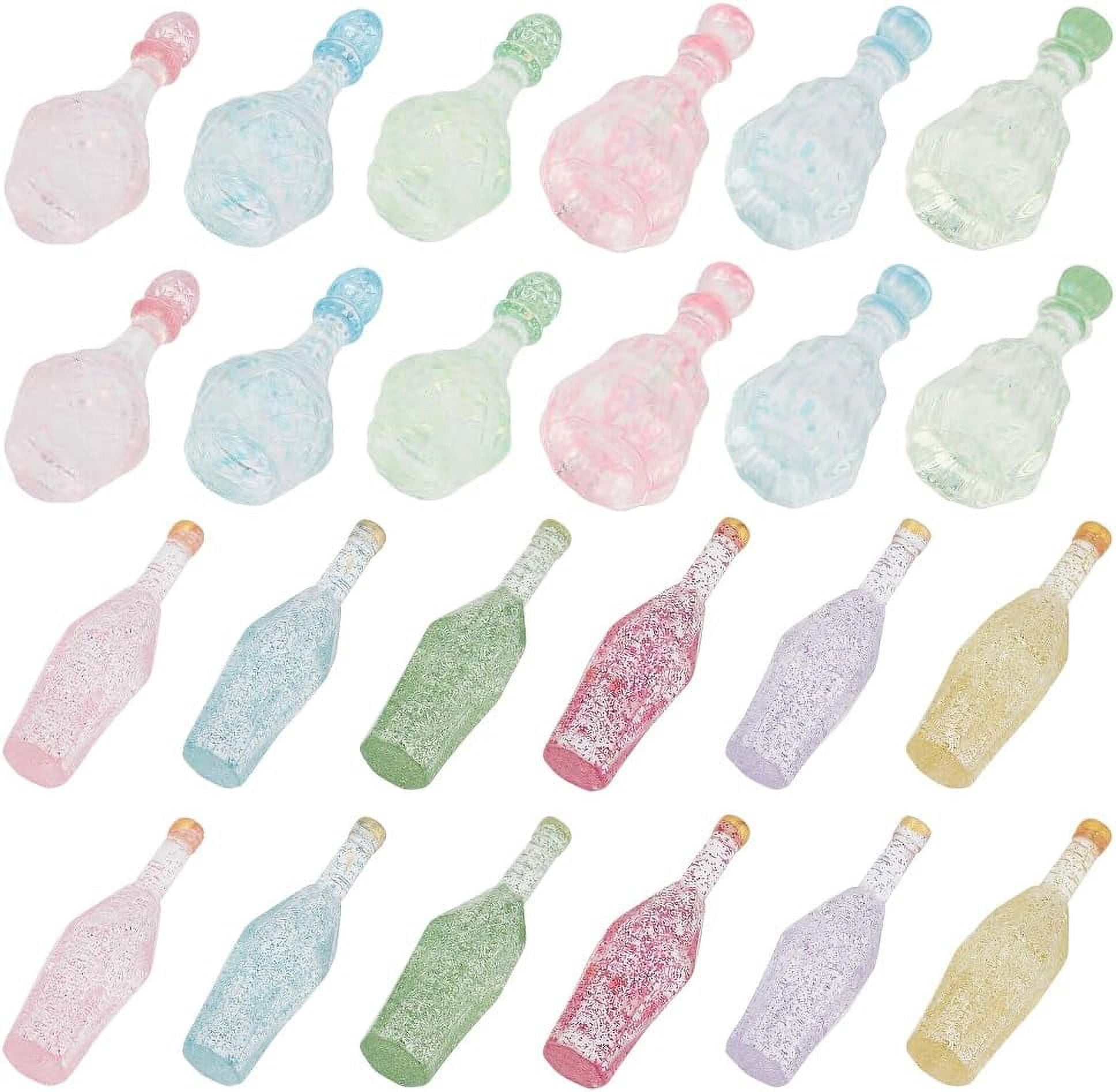 1 Box 70Pcs 12 Styles Dummy Bottle Transparent Resin Cabochon with ...