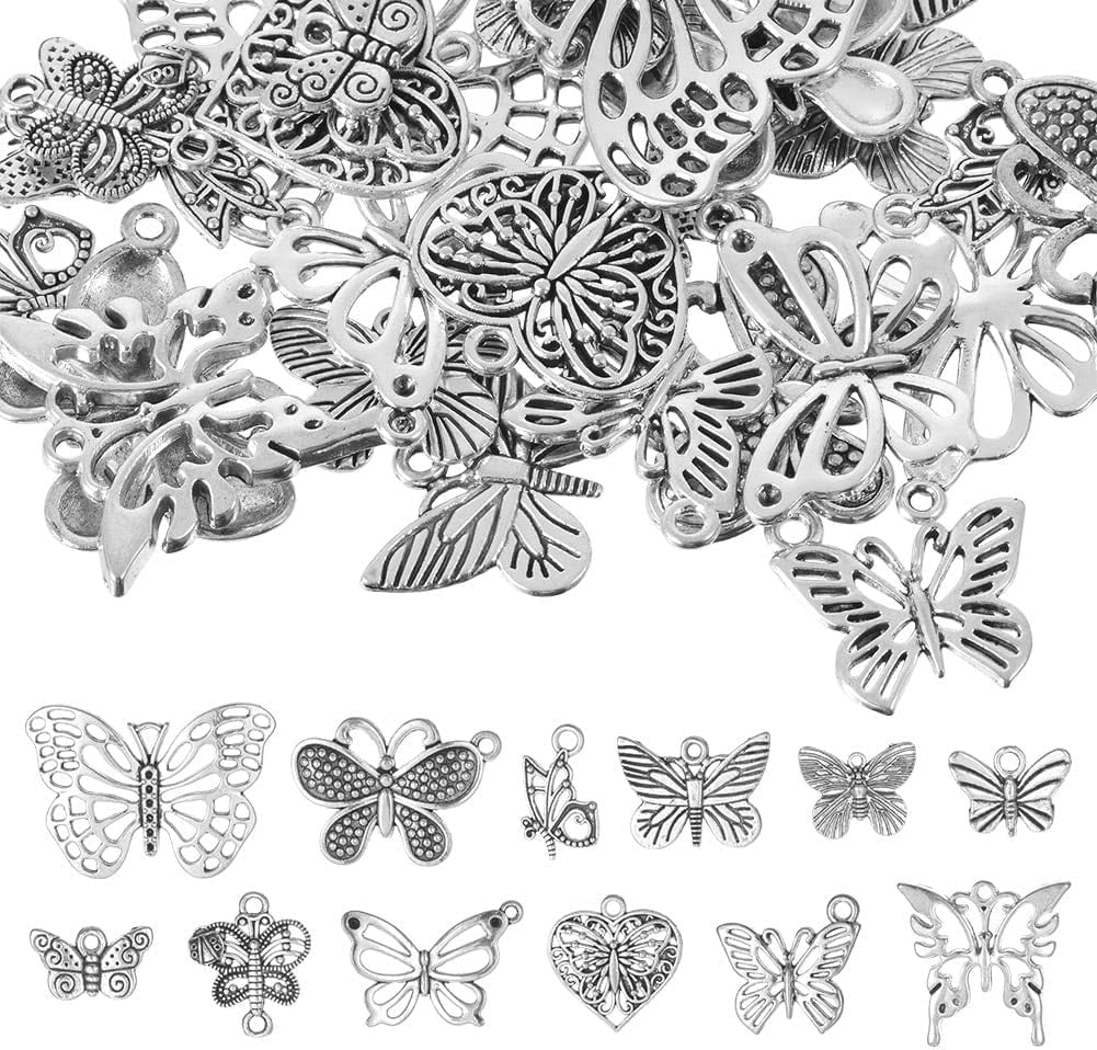 72Pcs 12 Styles Butterfly Charms Butterflies Charms Insect Charms Bulk ...