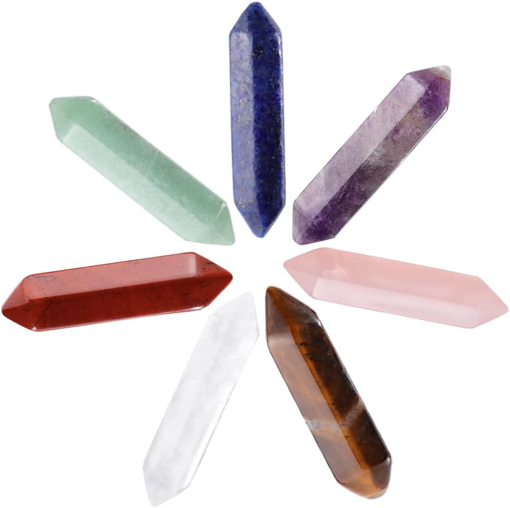 1 Box 7Pcs Crystal Hexagonal Stones Wand Reiki Crystals Chakra Therapy ...