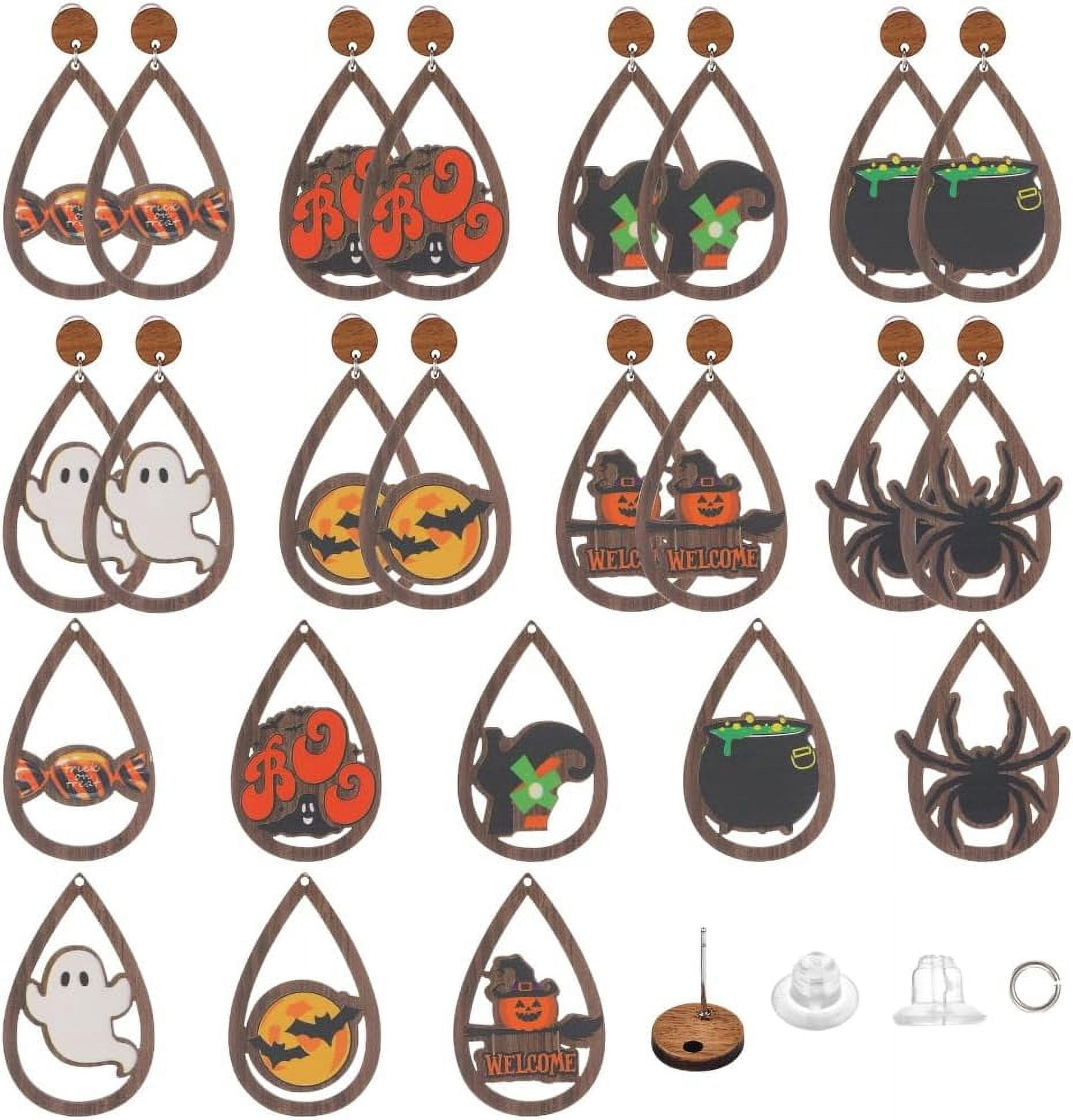 1 Box 8 Pairs Dangle Making Starter Kit DIY Wood Earrings Set Dangle ...