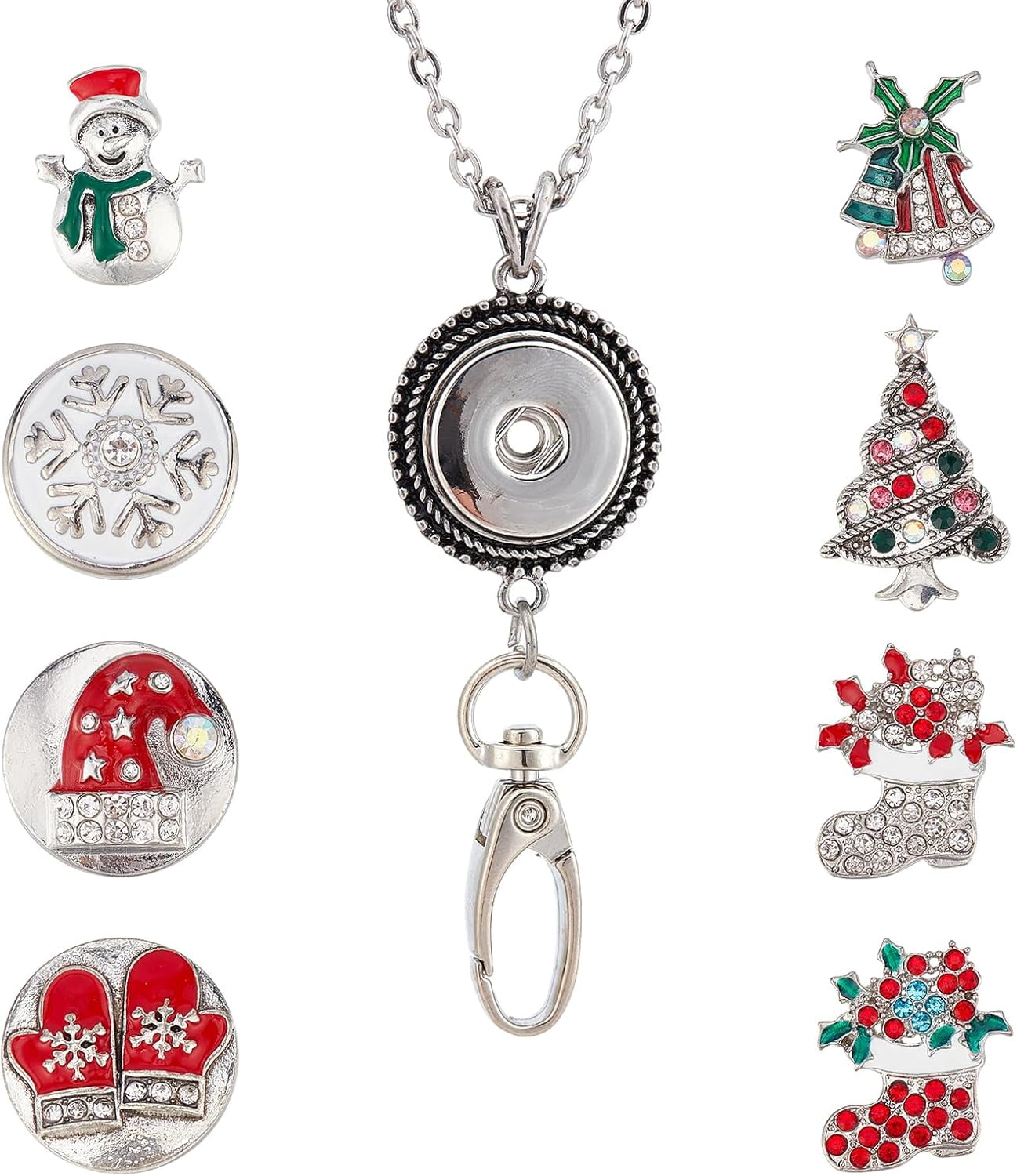 1 Box 8 Styles Christmas Lanyard ID Badge Lanyards Keychain Set Fancy ...