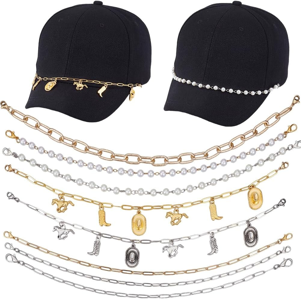 1 Box 8 Styles Trucker Hat Chains Hat Chain Charms Assorted Detachable ...