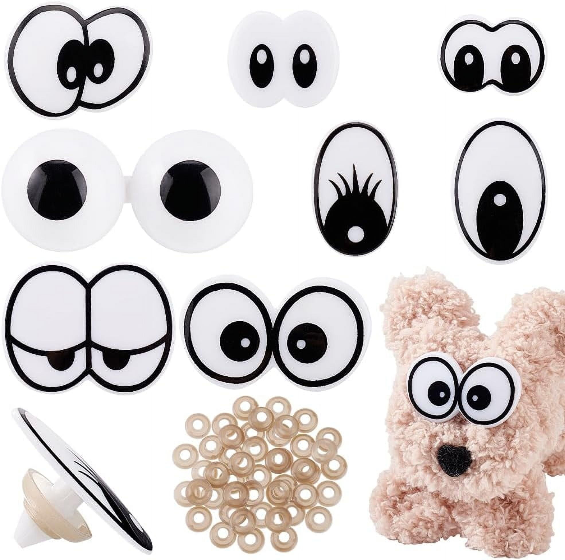 1 Box 8 styles Plastic Craft Safety Eyes with Spacer for Crochet Toy ...
