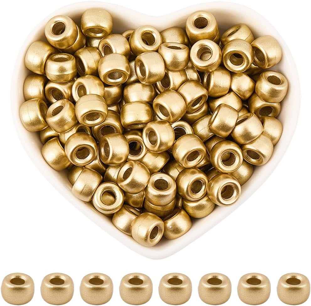 1 Box 800Pcs 9x6mm Gold Pony Bead Bulk Crow Beads Metallic Plastic ...