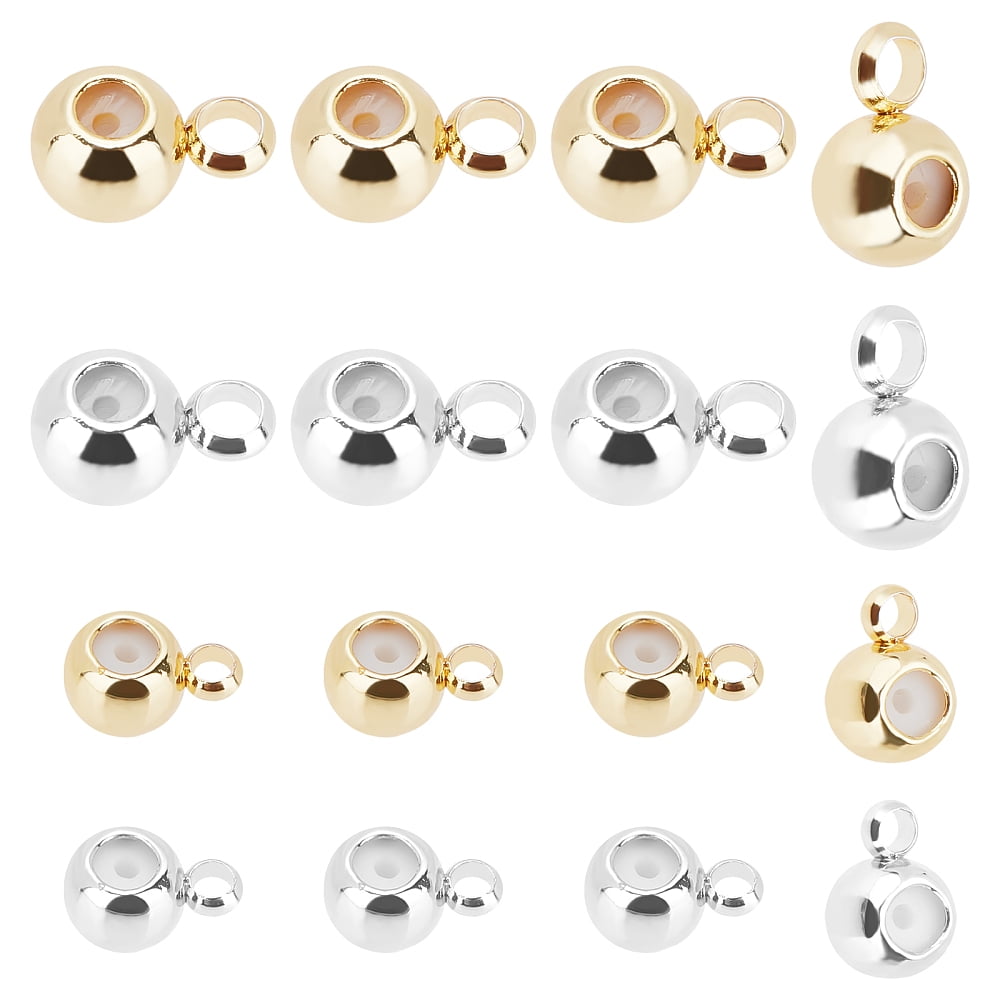 1 Box 80Pcs 2 Style Rack Plating Brass Tube Bails Loop Bails with ...
