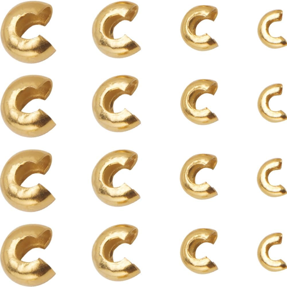 1 Box 80Pcs 3mm 4mm 5mm 6mm Stainless Steel Crimp Bead Covers Gold ...