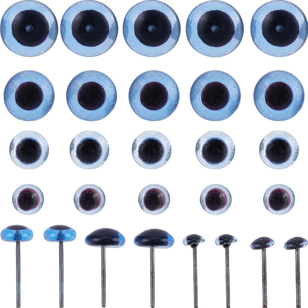 1 Box 80Pcs 4 Sizes Blue Glass Eyes Kits 4/5/6/7mm Mini Glass Needle ...