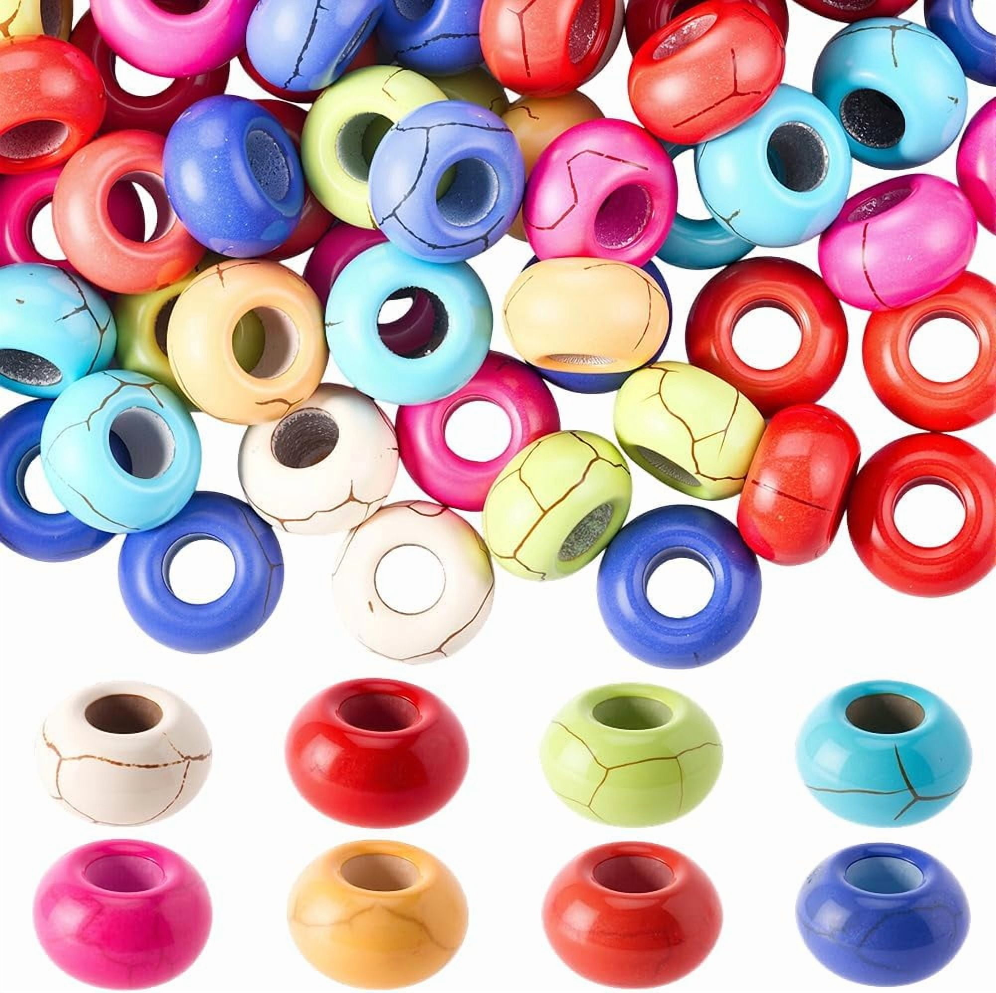 1 Box 80Pcs 8 Colors Colorful Large Hole Beads Turquoise Beads Bulk ...