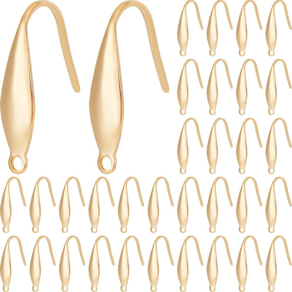 1 Box 80Pcs French Earring Hooks 18K Gold Plated Ear Wire Hooks with ...