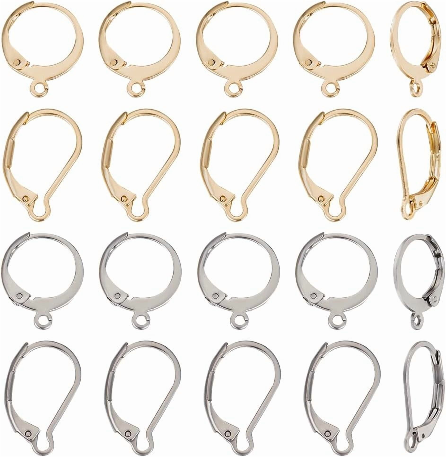 1 Box 80Pcs Leverback Earring Findings 24K Gold Plated Stainless Steel ...