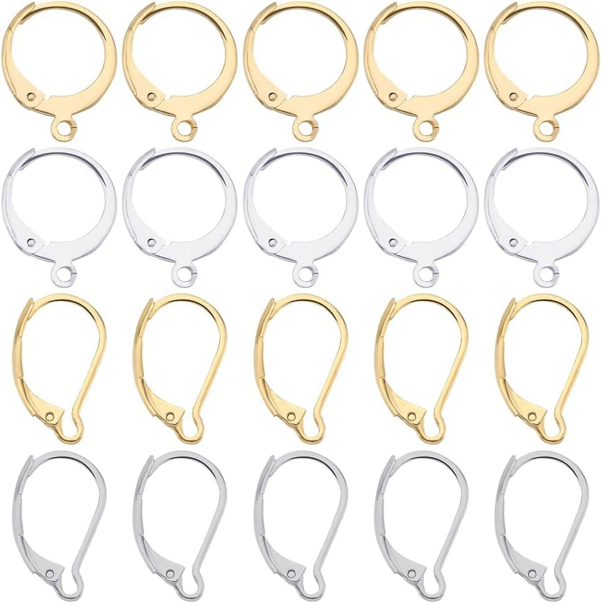 1 Box 80Pcs Leverback Earring Findings Huggie Hoop Earring Findings ...