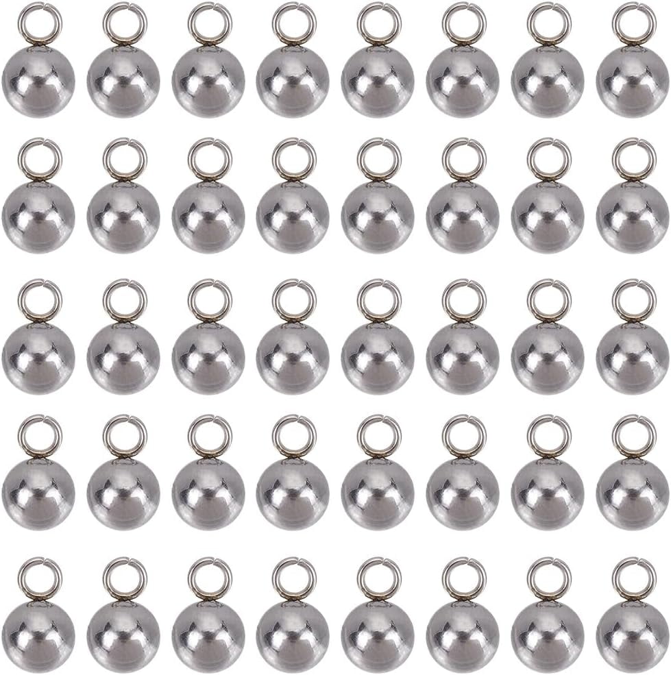 1 Box 80Pcs Metal Ball Charm Sphere Charms Bulk Silver Tone Small ...