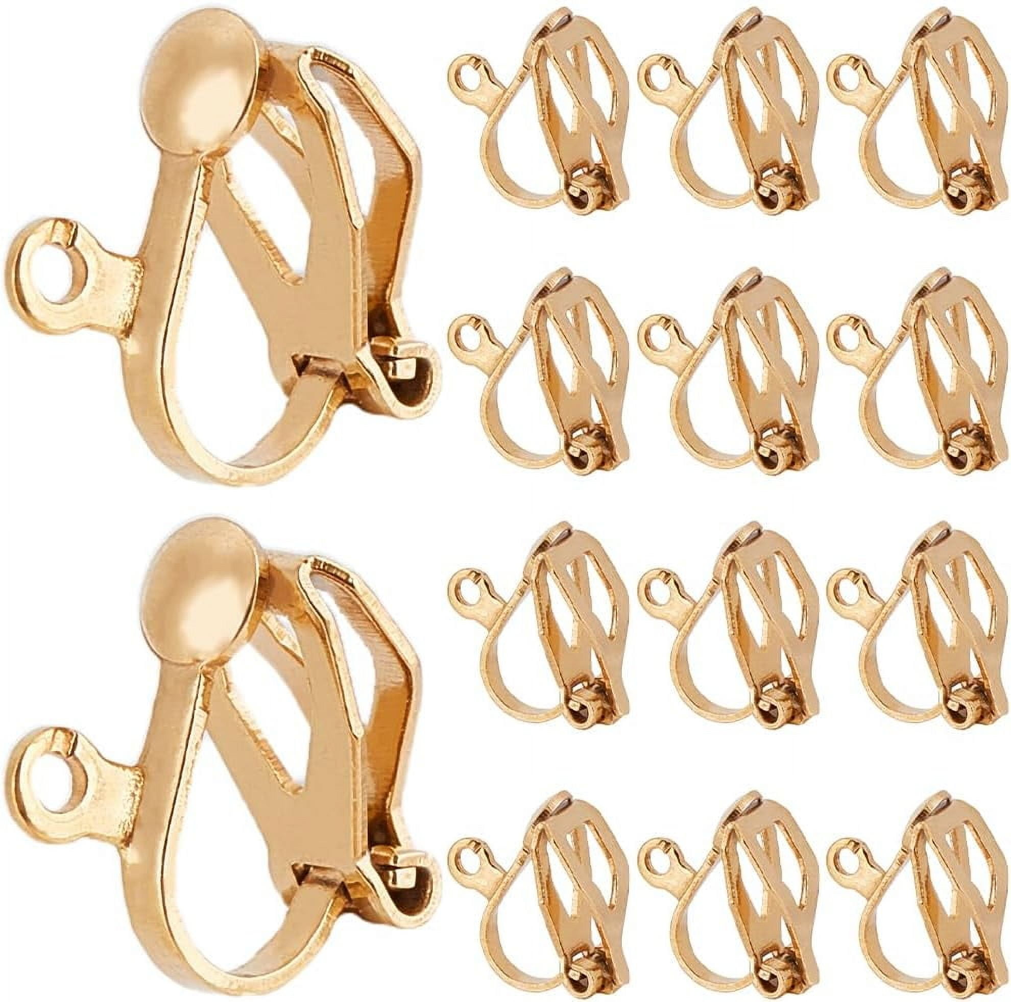 1 Box 80Pcs Real 18K Gold Plated Clip-on Earring Converter Clip ...