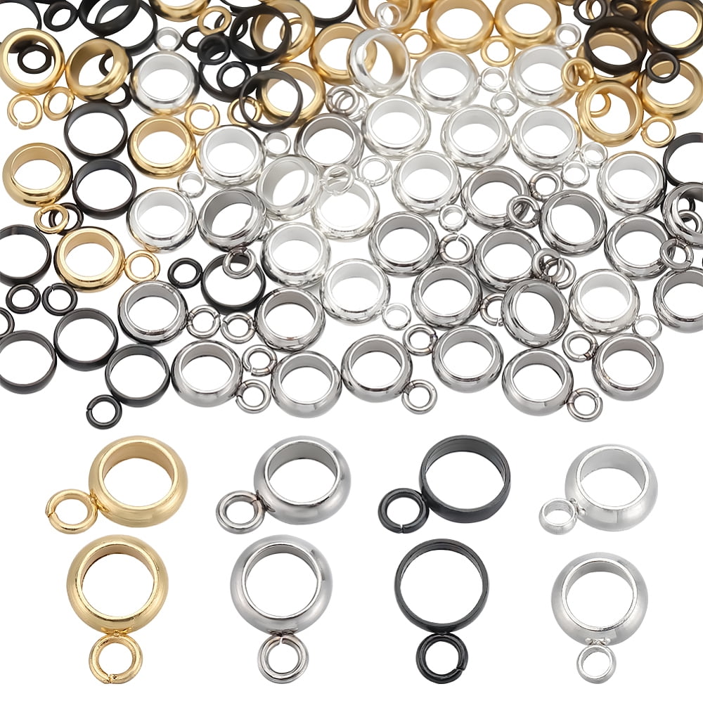 1 Box 80Pcs Ring Bail Beads Bail Spacer Beads Bulk Stainless Steel ...