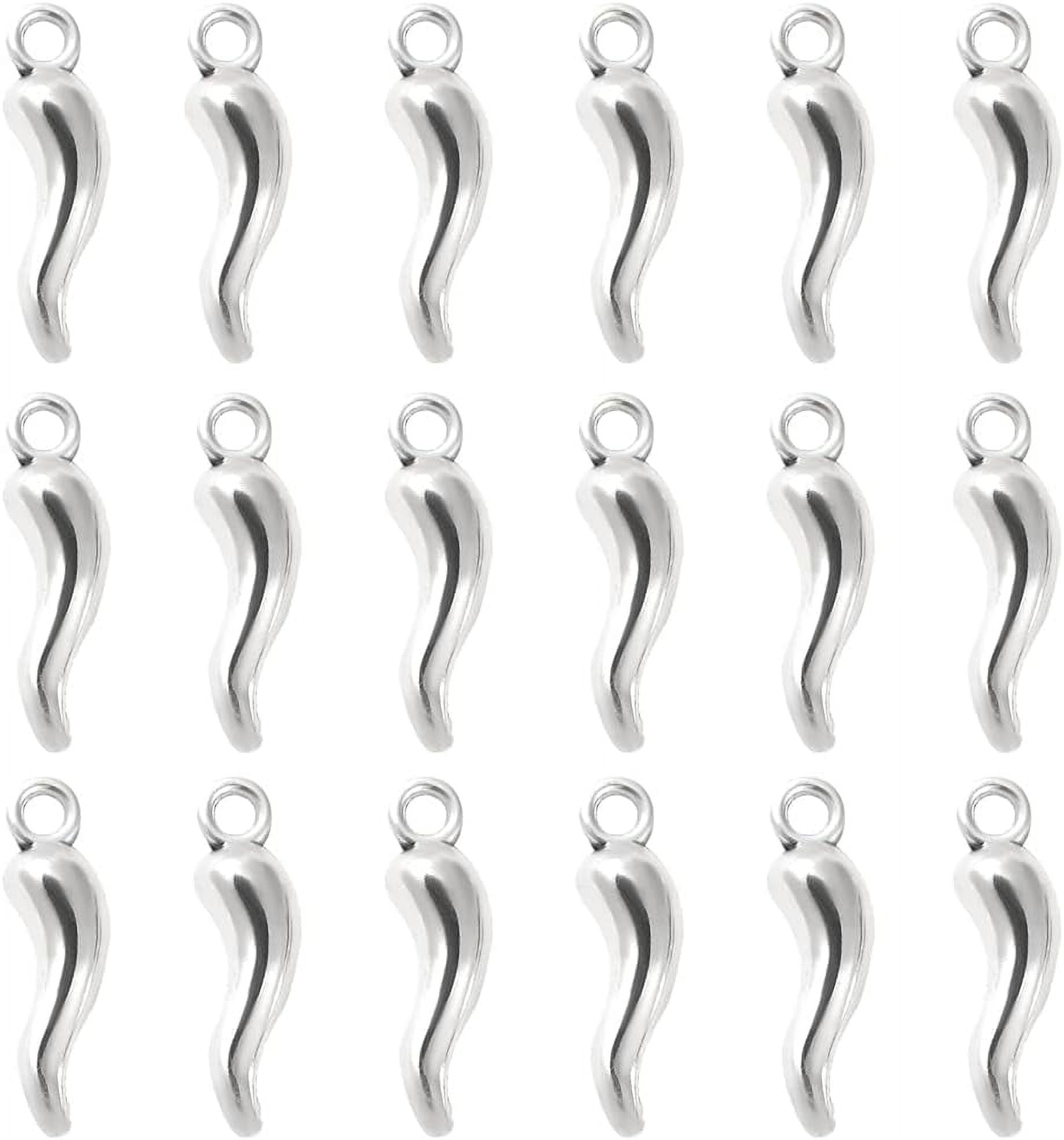 1 Box 80Pcs Silver Pepper Charm Chili Charm Small Alloy Metal Lucky ...