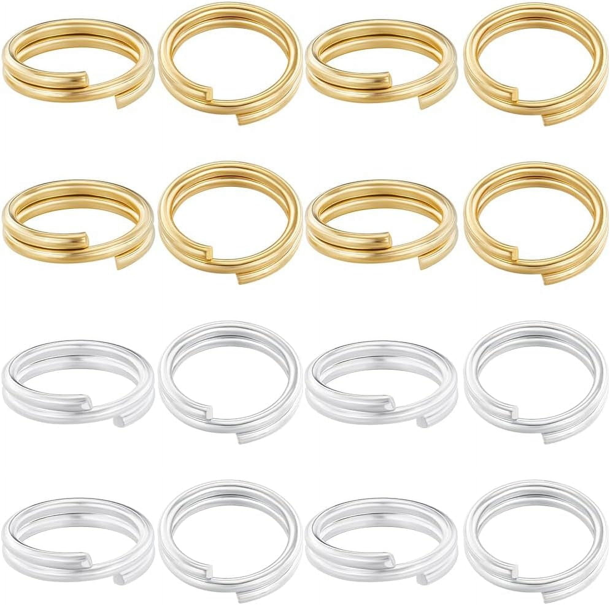 1 Box 80Pcs Split Jump Ring 8mm 24K Gold and 925 Sterling Silver Plated Double Loops Rings ...