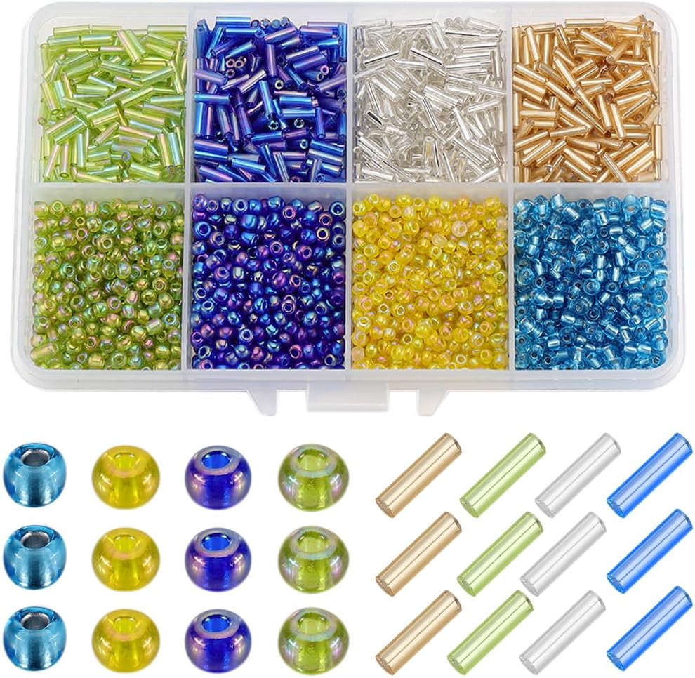 1 Box 88g 8 Styles Seed Beads Bulk Glass Seed Bead Jewelry Findings ...