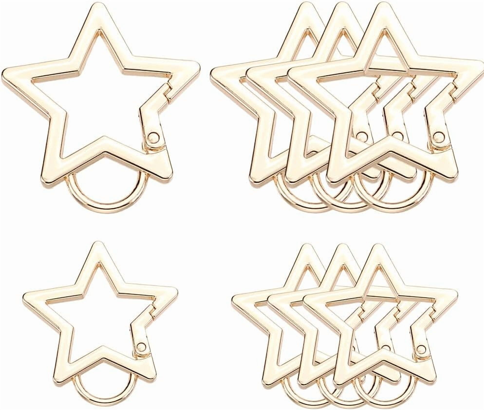 1 Box 8Pcs 2 Sizes Big Star Carabiner Star Shaped Keychain Clip Bulk ...