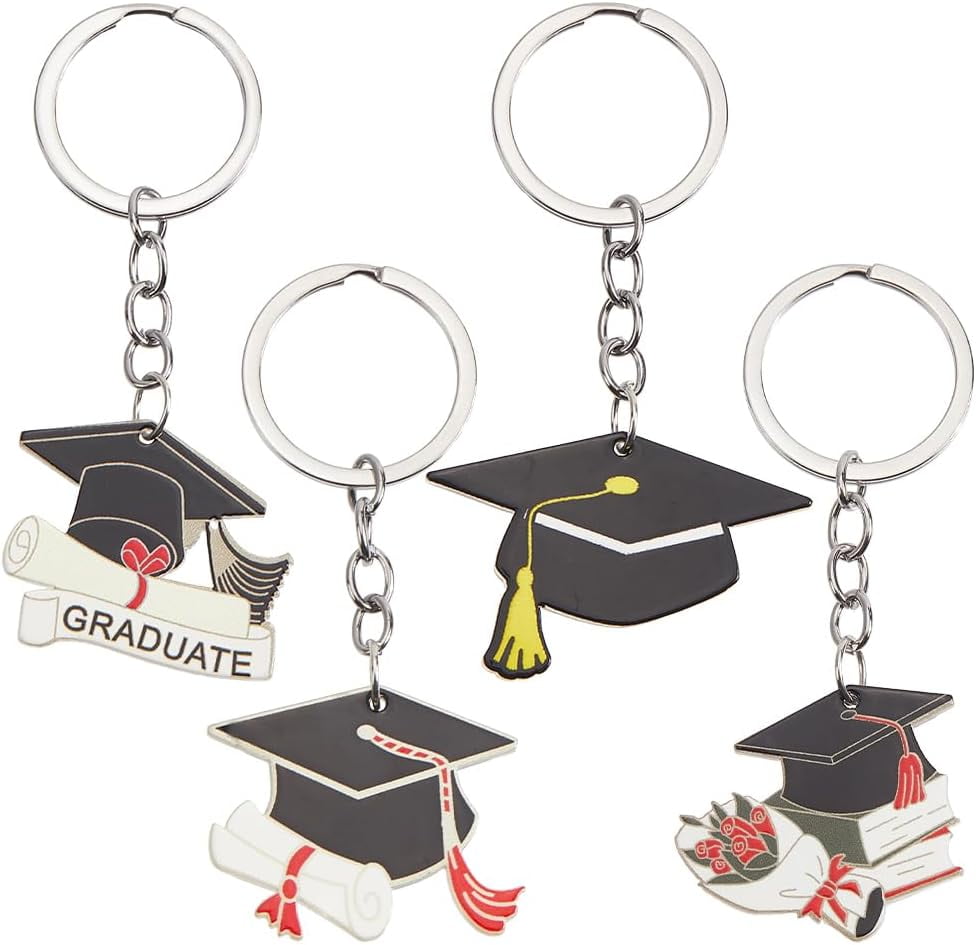 1 Box 8Pcs 4 Styles Graduation Caps Keychain Teacher Key Chain Set 2024 ...
