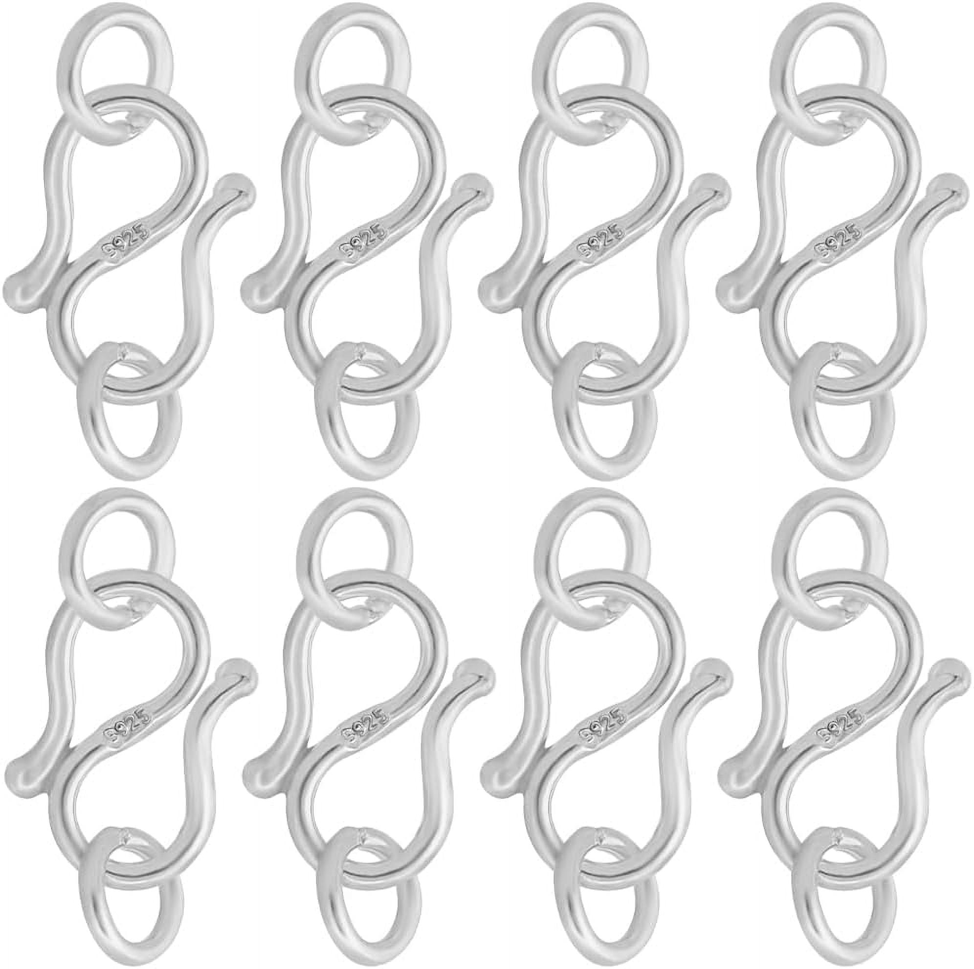 1 Box 8Pcs 925 Sterling Silver S Hook Clasps Jewelry Hook Clasps S ...