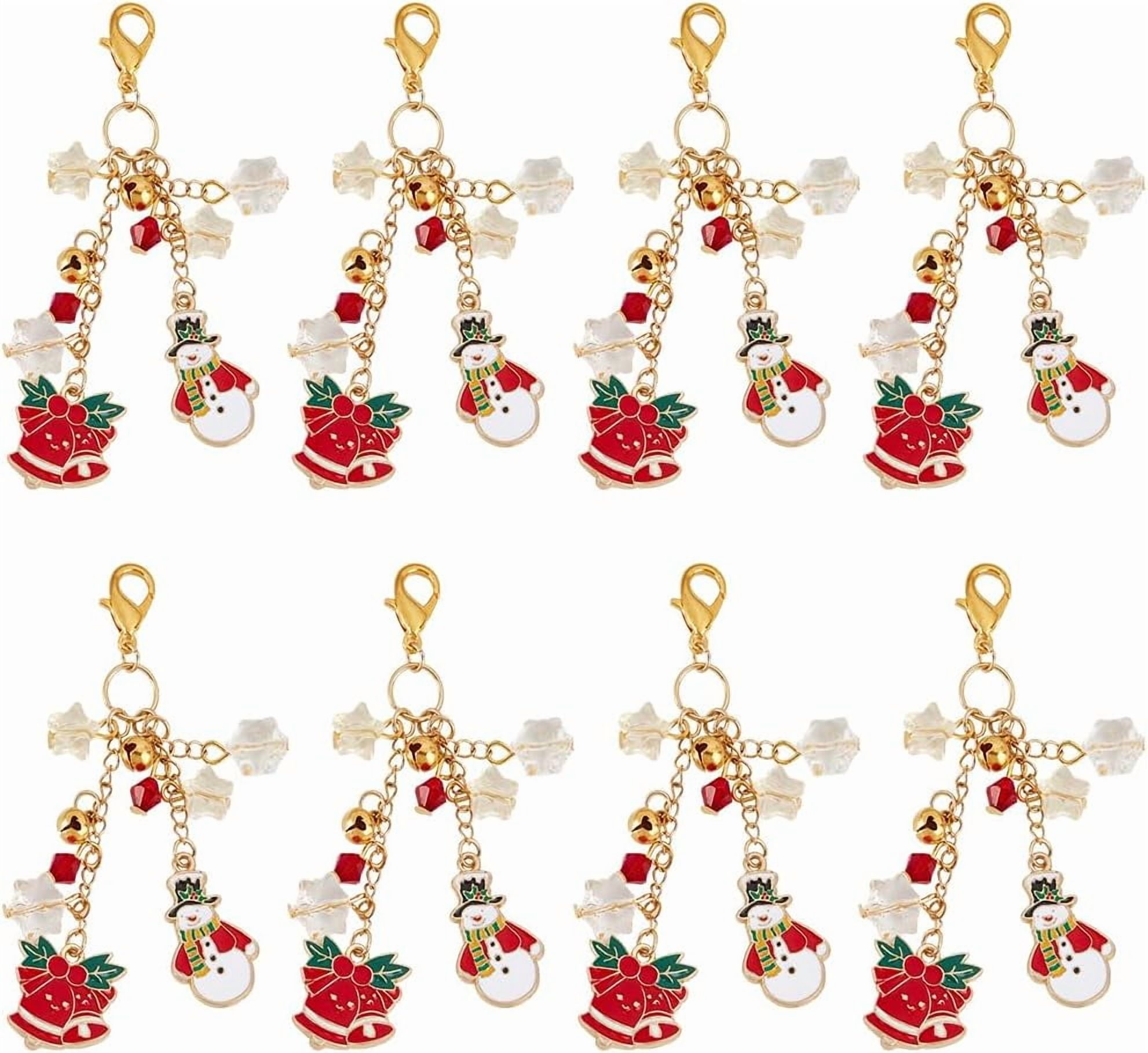 1 Box 8Pcs Christmas Bookmark Chain Bookmarks Clip On Charm Xmas Winter ...