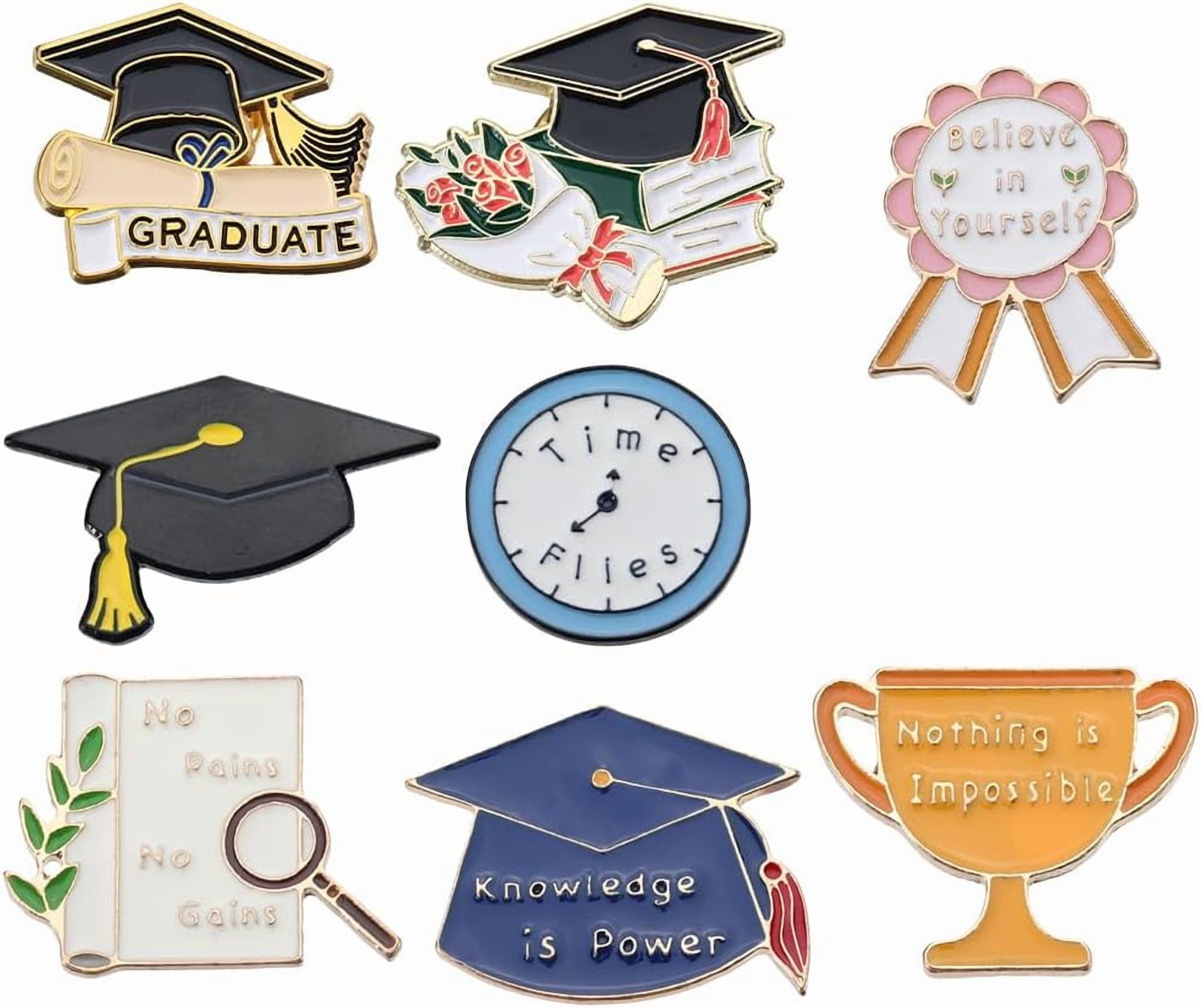 1 Box 8Pcs Graduation Enamel Pins Alloy School Pin Bulk Kindergarten ...