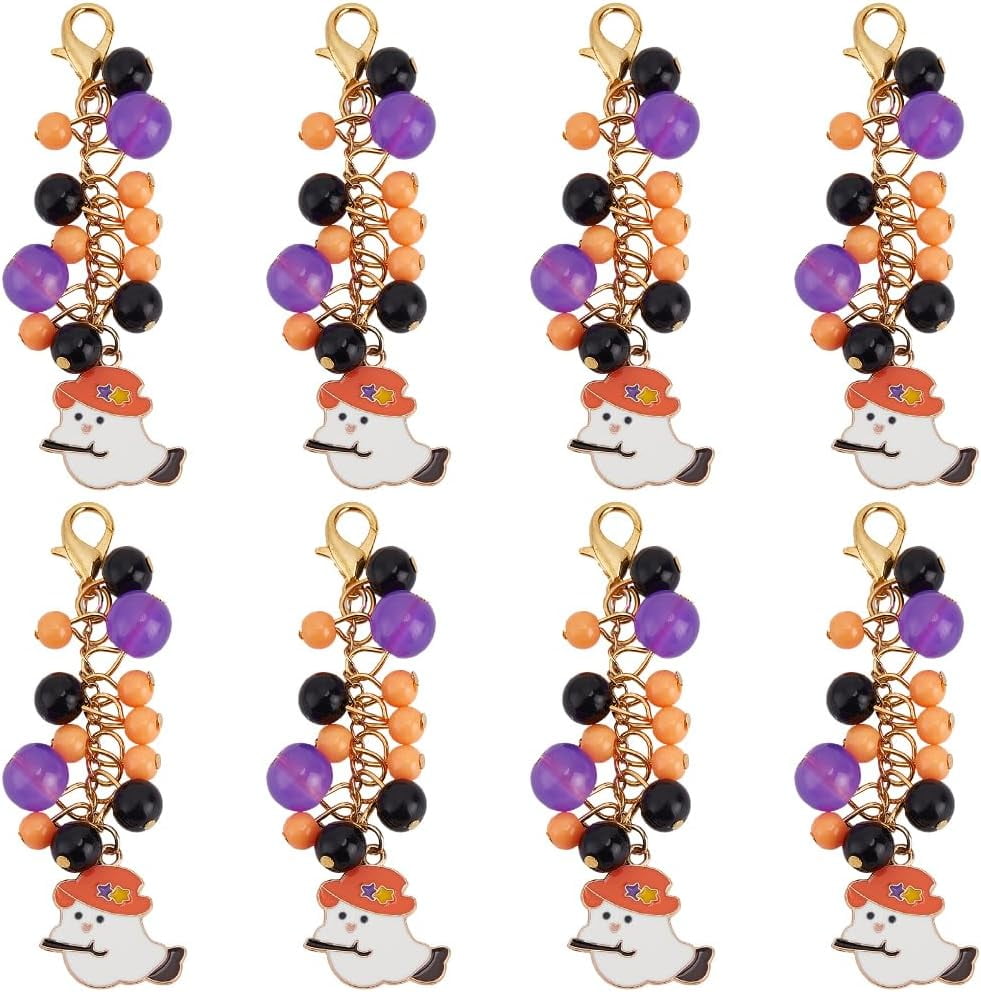 1 Box 8Pcs Halloween Bookmarks Clip On Charm Ghost Spirit Charms with ...