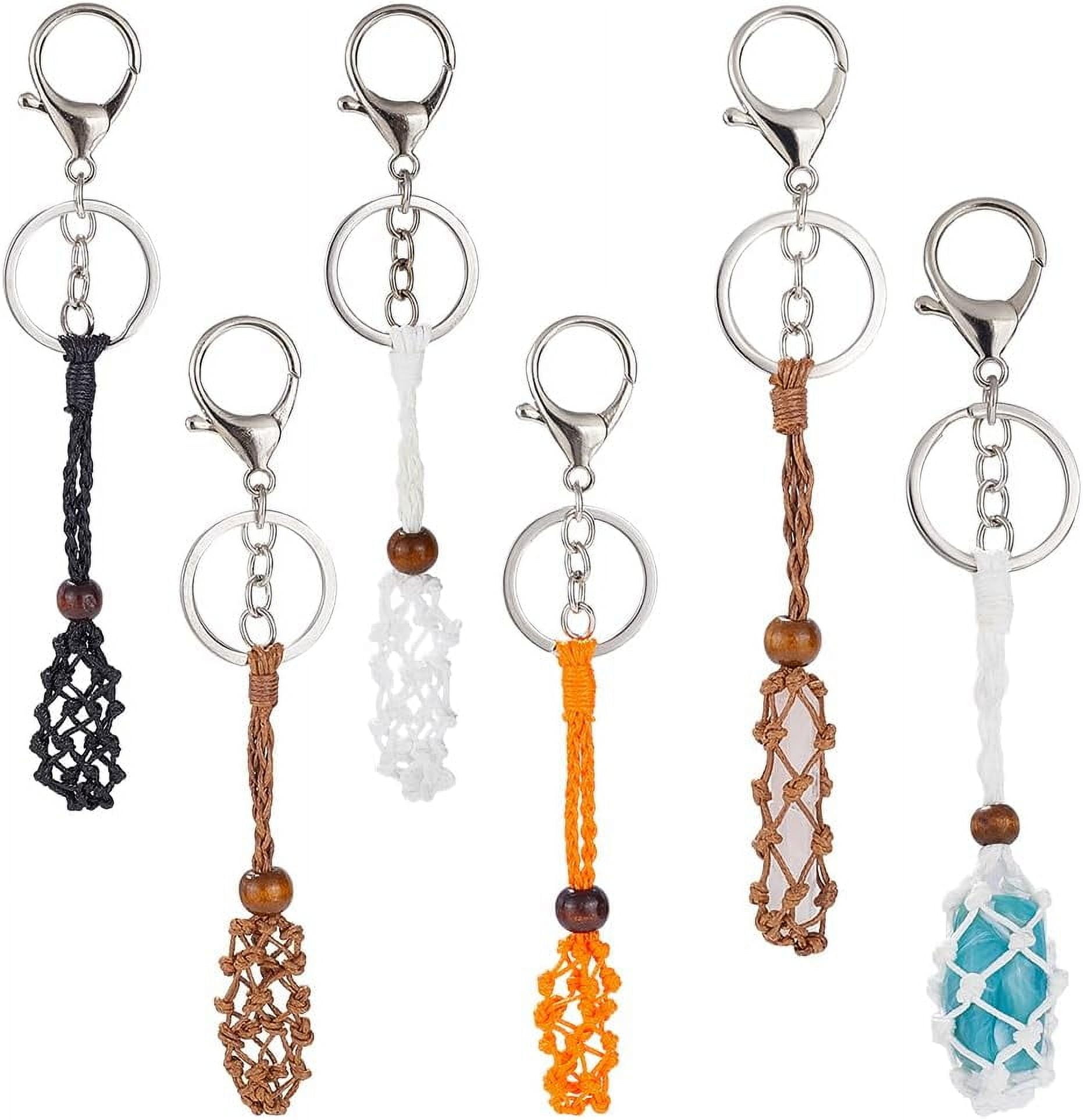 1 Box 8Pcs Metal Holder Keychain Bulk Stone Holder Key Chains Alloy ...