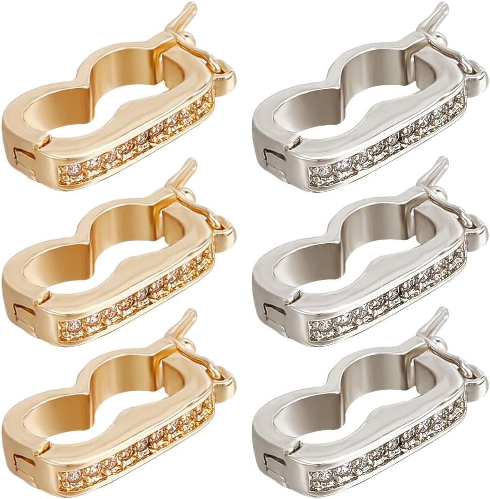 1 Box 8Pcs Necklace Shortener Clasp Cubic Zirconia Brass 2 Colors ...
