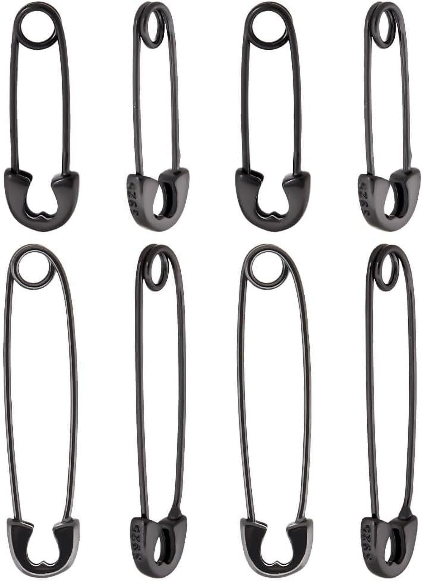 1 Box 8Pcs Safety Pin Earrings Sterling Silver Gunmetal Brooch ...