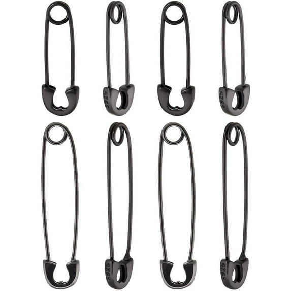 1 Box 8Pcs Safety Pin Earrings Sterling Silver Gunmetal Brooch ...