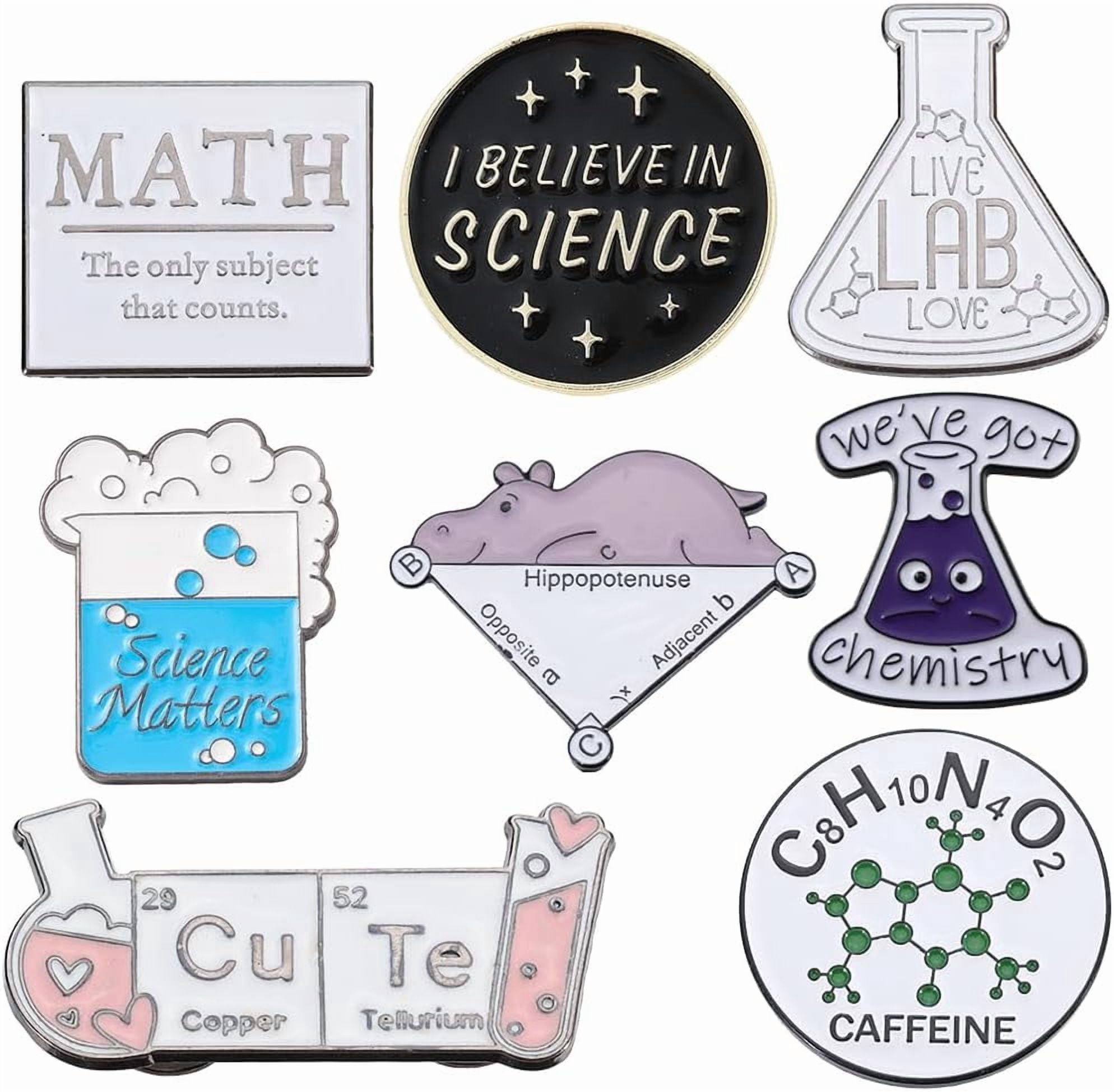 1 Box 8Pcs Science Pin Chemistry Pins Bulk Metal Alloy Enamel Plated ...