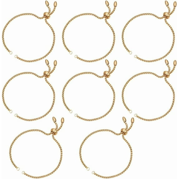 1 Box 8Pcs Adjustable Slider Bracelets Adjustable Slider Bracelet 304 ...
