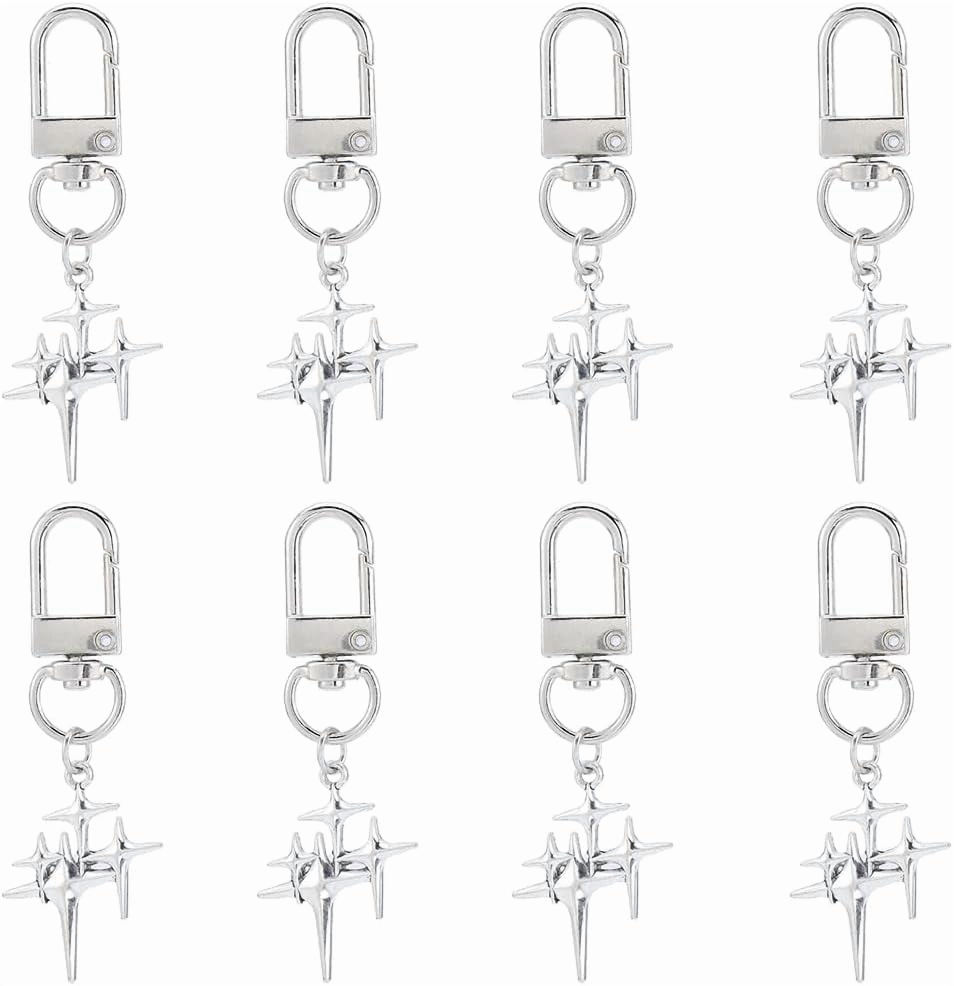 1 Box 8Pcs Star Keychain Metal Spring Snap Swivel Clasp Aesthetic Stars ...
