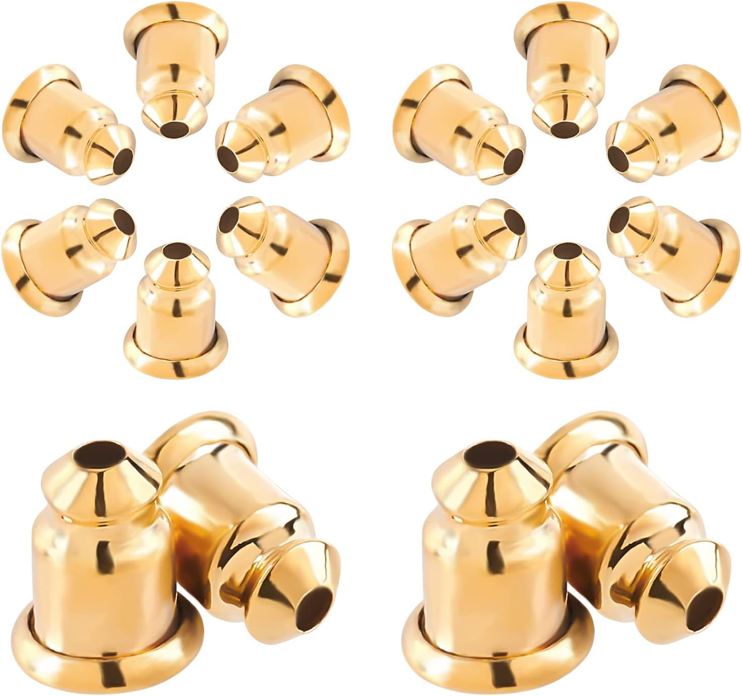1 Box 8pairs Locking Earring Backs for Studs Secure Real 18K Gold ...
