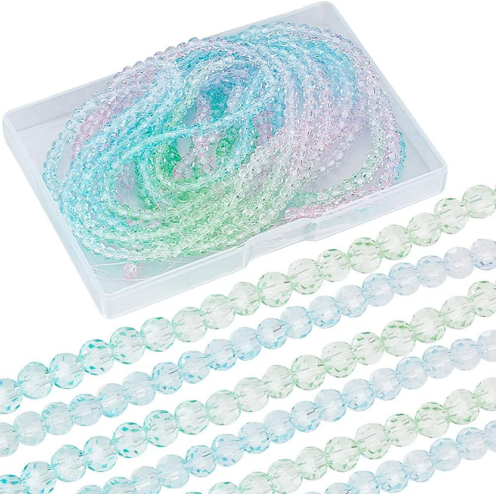 1 Box About 900-950Pcs Green Round Faceted Glass Beads Gradient Beads ...