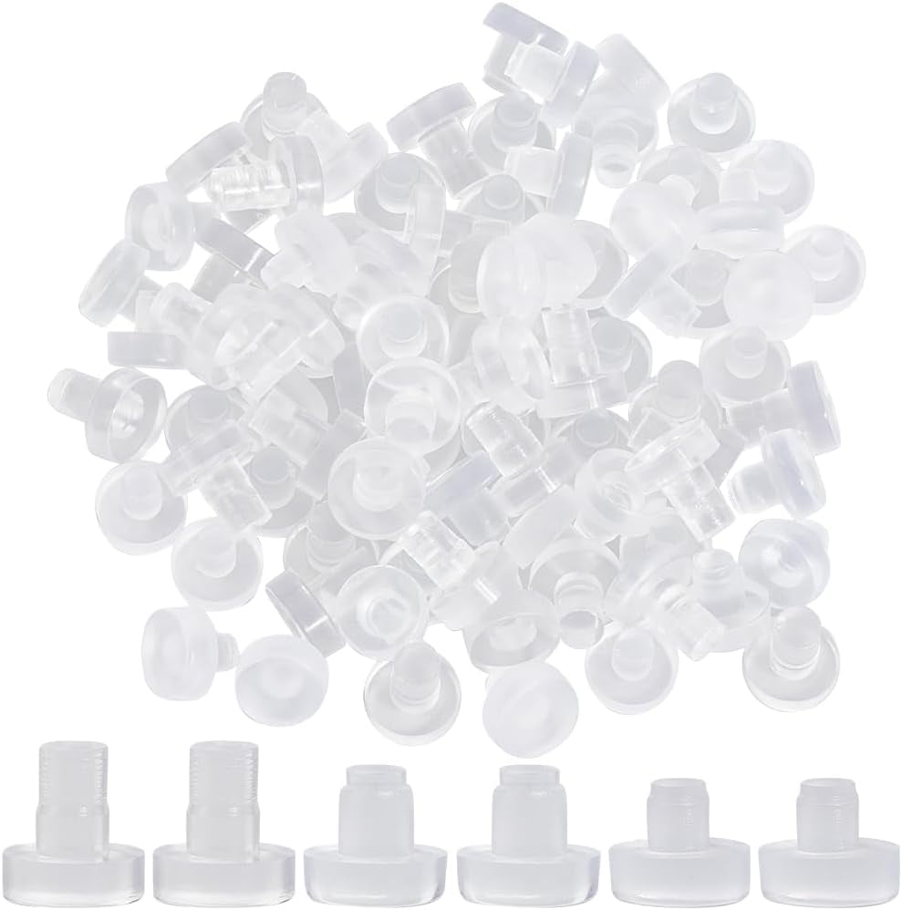 1 Box 90Pcs 3 Sizes Clear Table Stem Bumpers Glides Plastic Non Slip ...