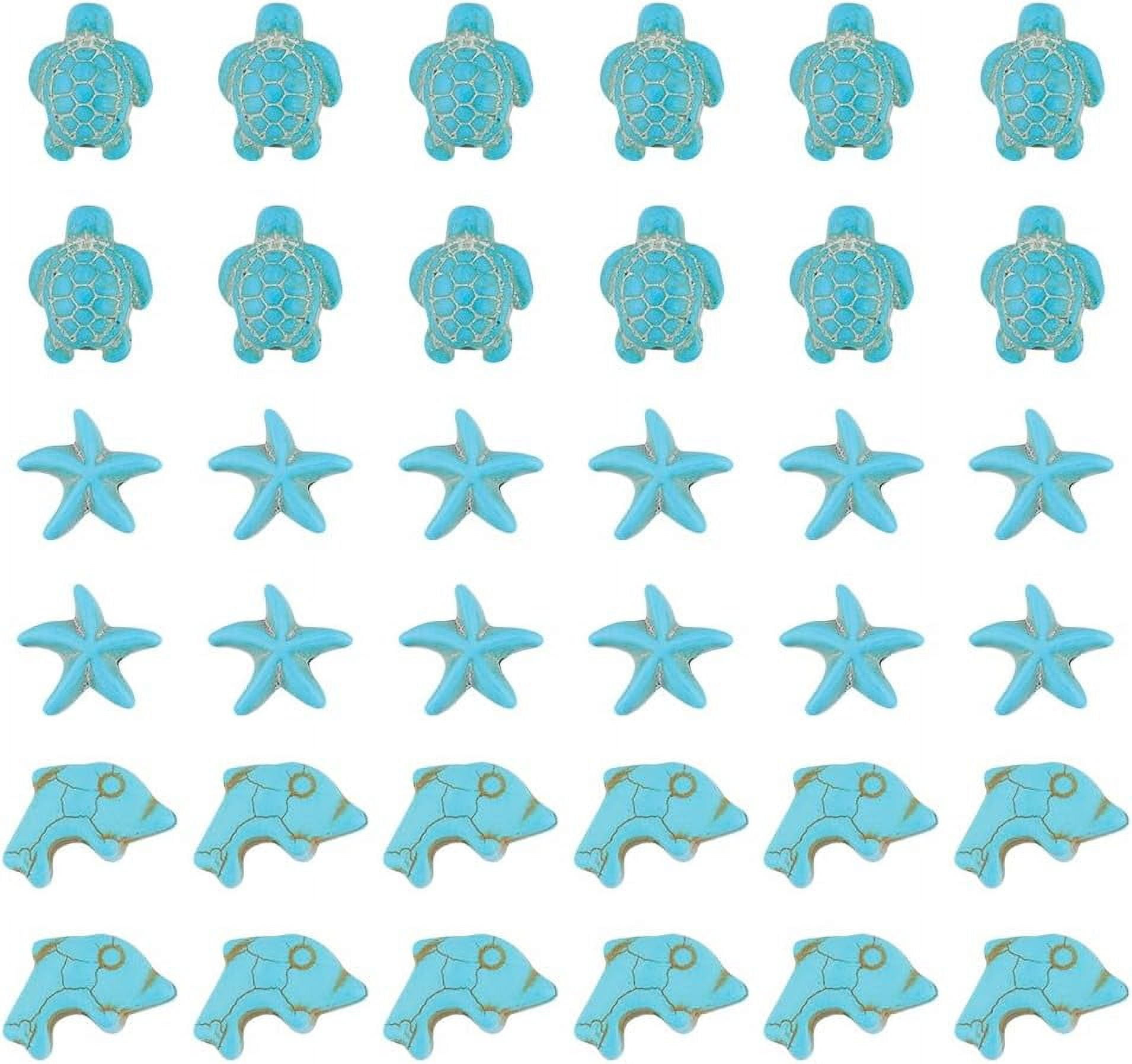 1 Box 90Pcs Turtle Beads Starfish Beads Dolphin Beads Bulk Boho Style ...