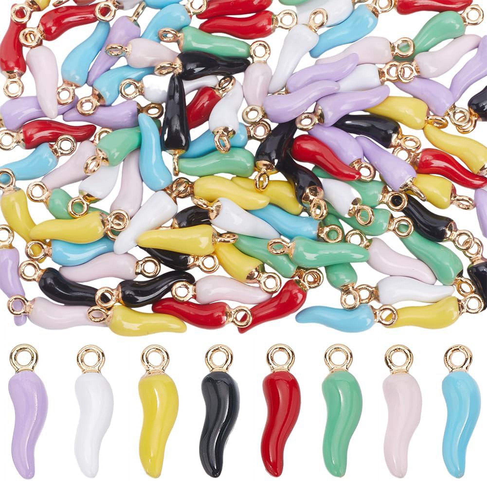 1 Box 96Pcs 8 Colors Italian Horn Charms Cornicello Charms Bulk Mexican ...