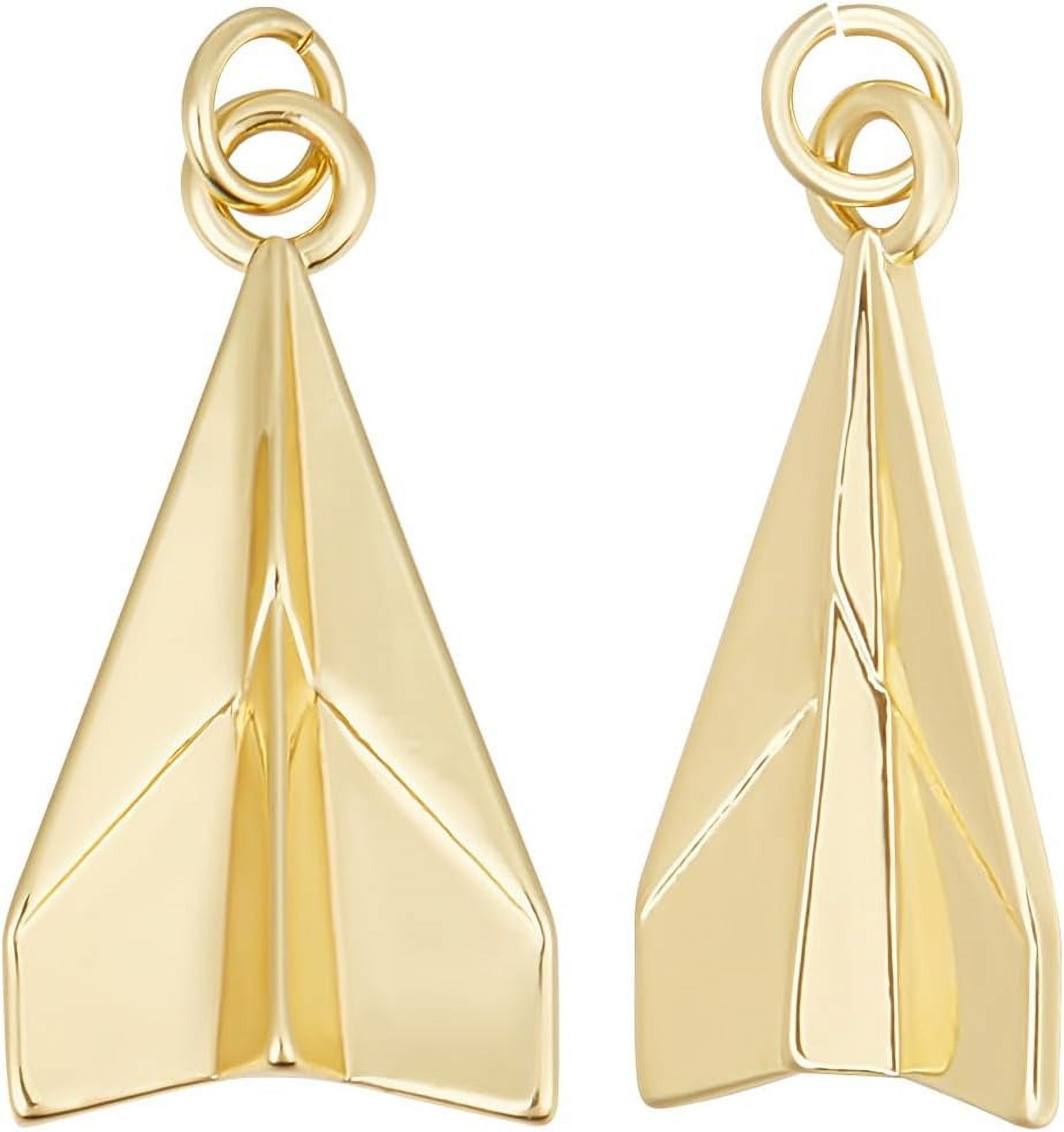1 Box Airplane Charms 18K Gold Plated Cubic Zirconia Plane Airplanes ...